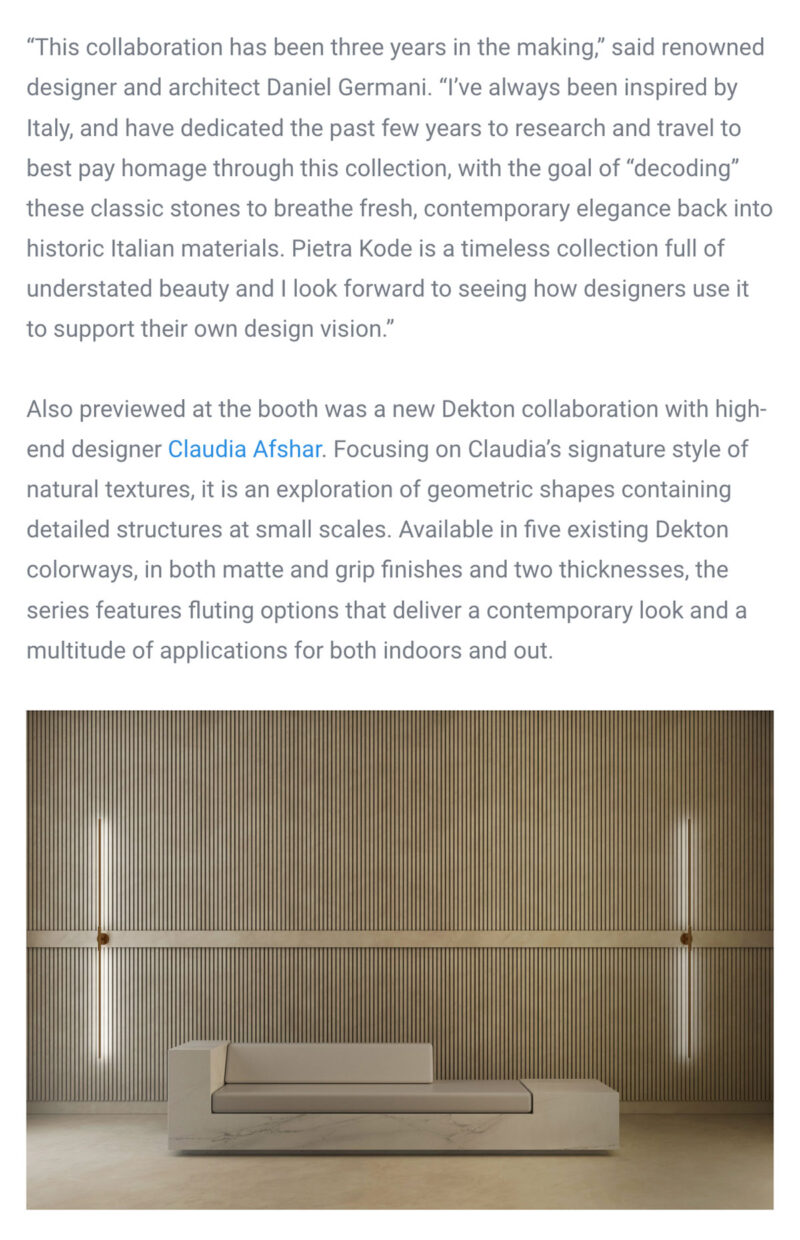 Surfaces Magazine - Claudia Afshar